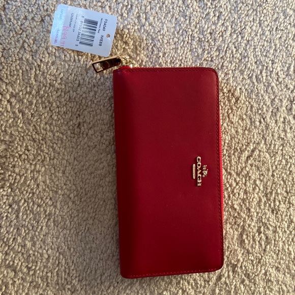 Coach | Bags | Red Leather Coach Wallet | Poshmark